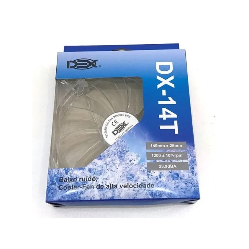 COOLER P/ GABINETE DEX 14X14 MOD DX-14T LED BRANCO - eDonato